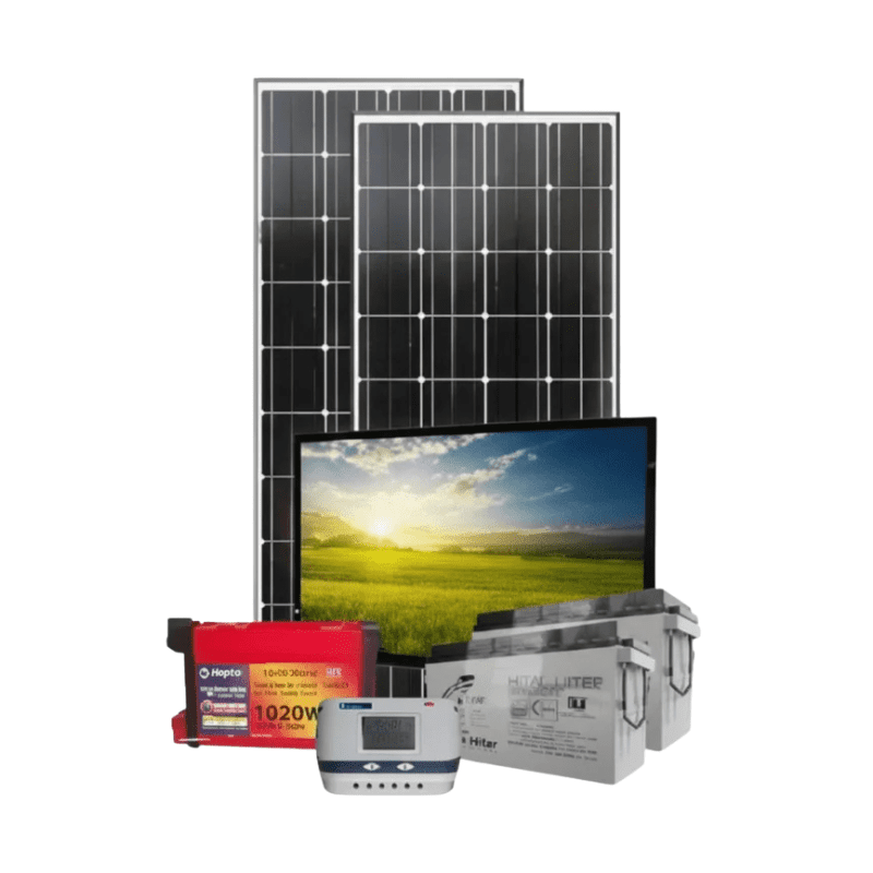3Kw PWM Solar Kit 3000w-50″ Smart TV + Original Ritar Batteries + 4 ...